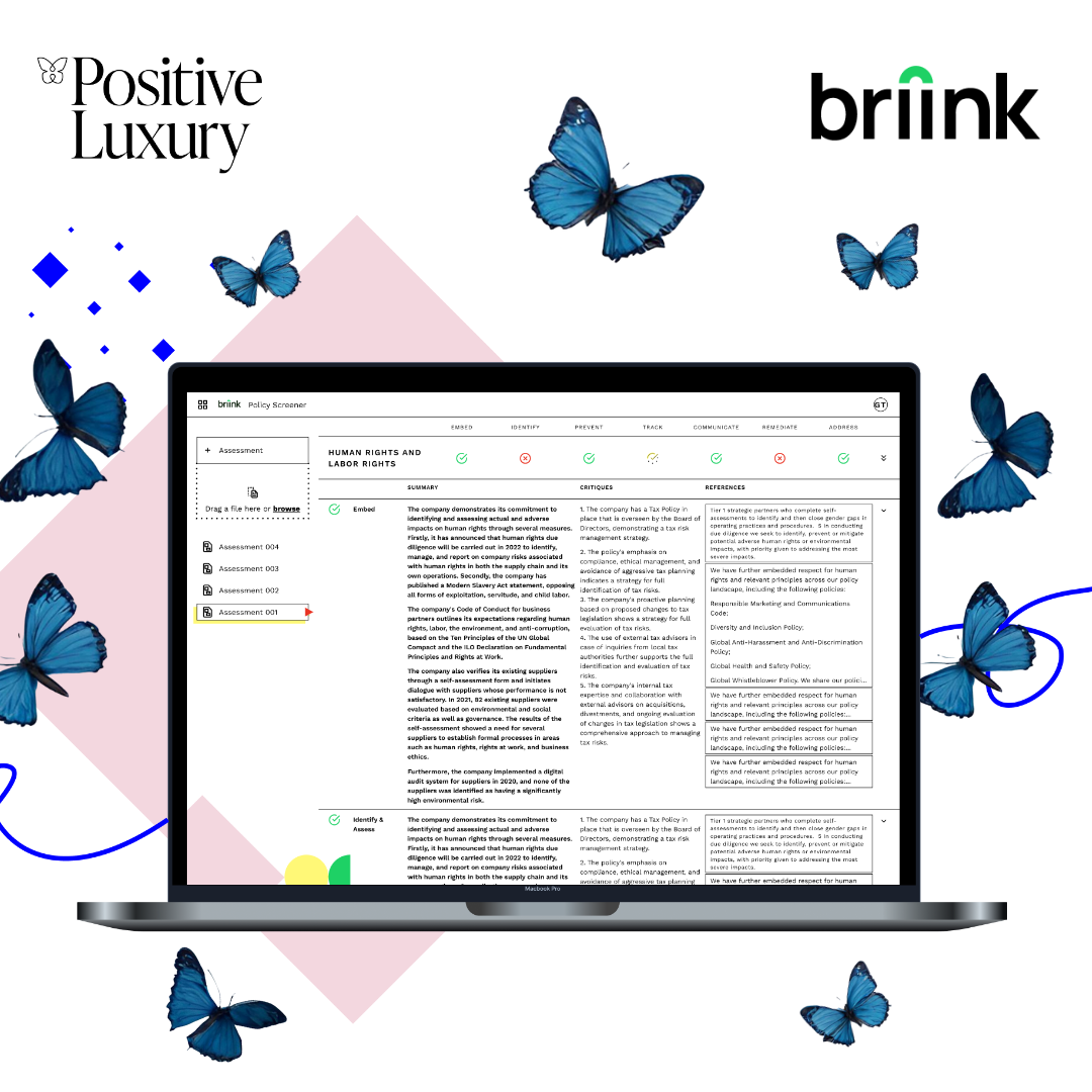 Positive Luxury and BRIINK Partner to Revolutionise ESG Assessments in ...